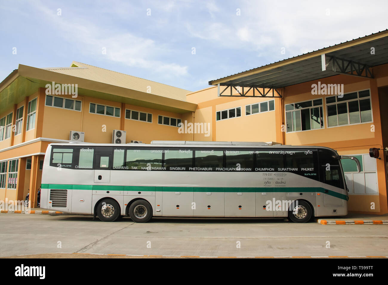 Chiangmai, Thailand - September 19 2012: Sunlong 15 Meter bus of ...