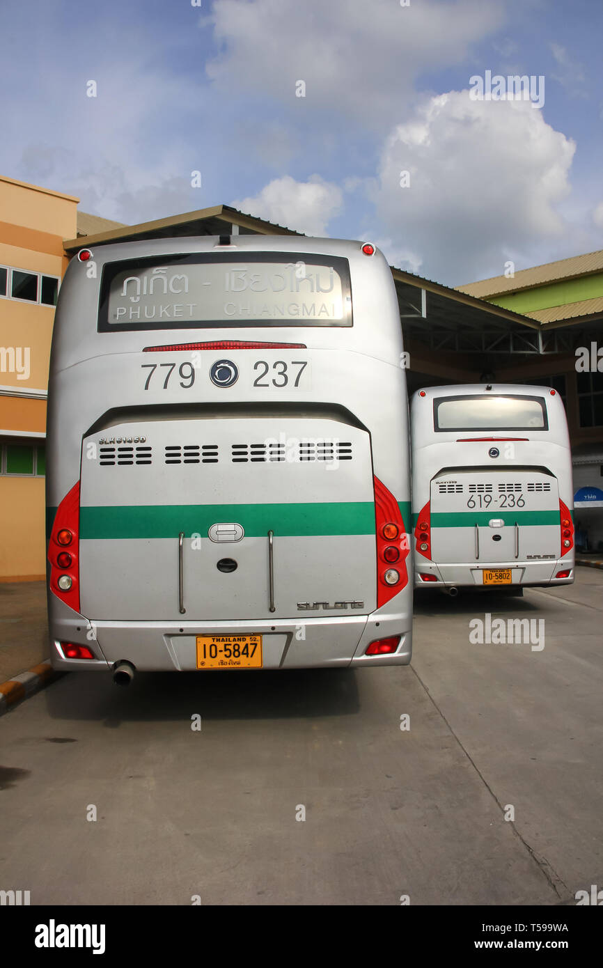 Chiangmai, Thailand - September 19 2012: Sunlong 15 Meter bus of ...
