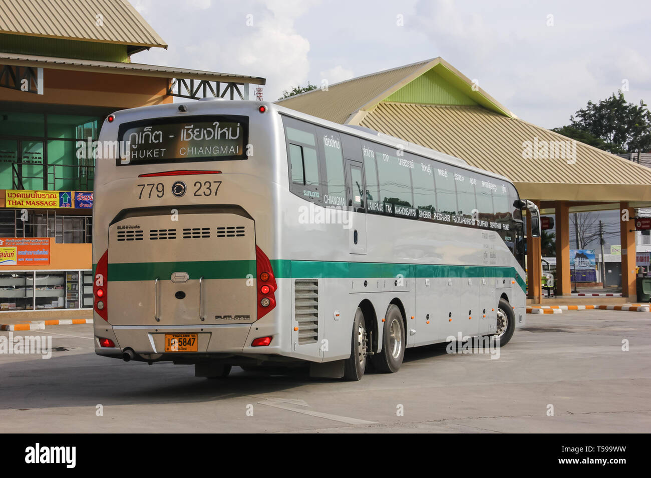 Chiangmai, Thailand - September 19 2012: Sunlong 15 Meter bus of ...
