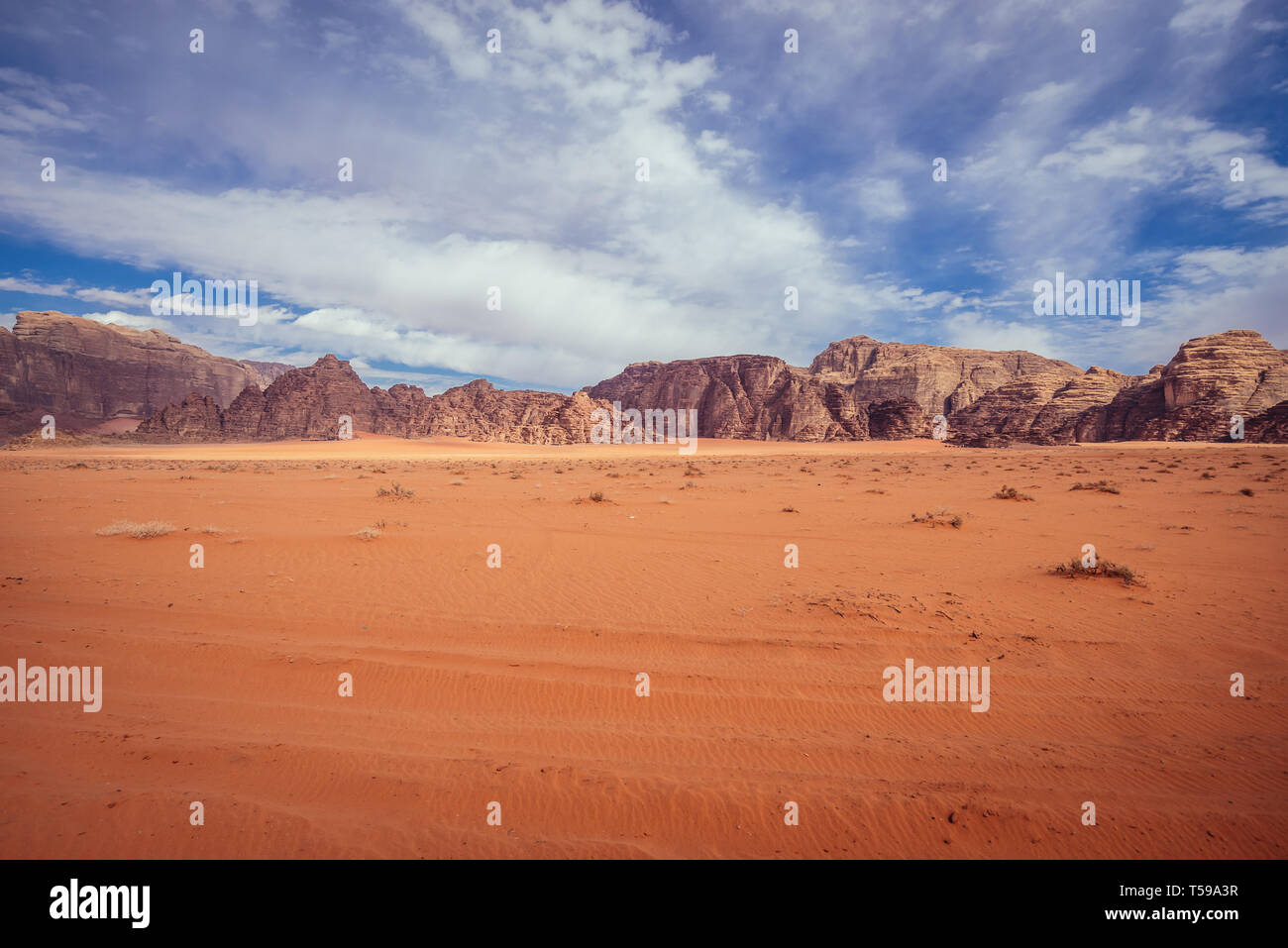 Desert in Wadi Rum valley also called Valley of the Moon in Jordan ...
