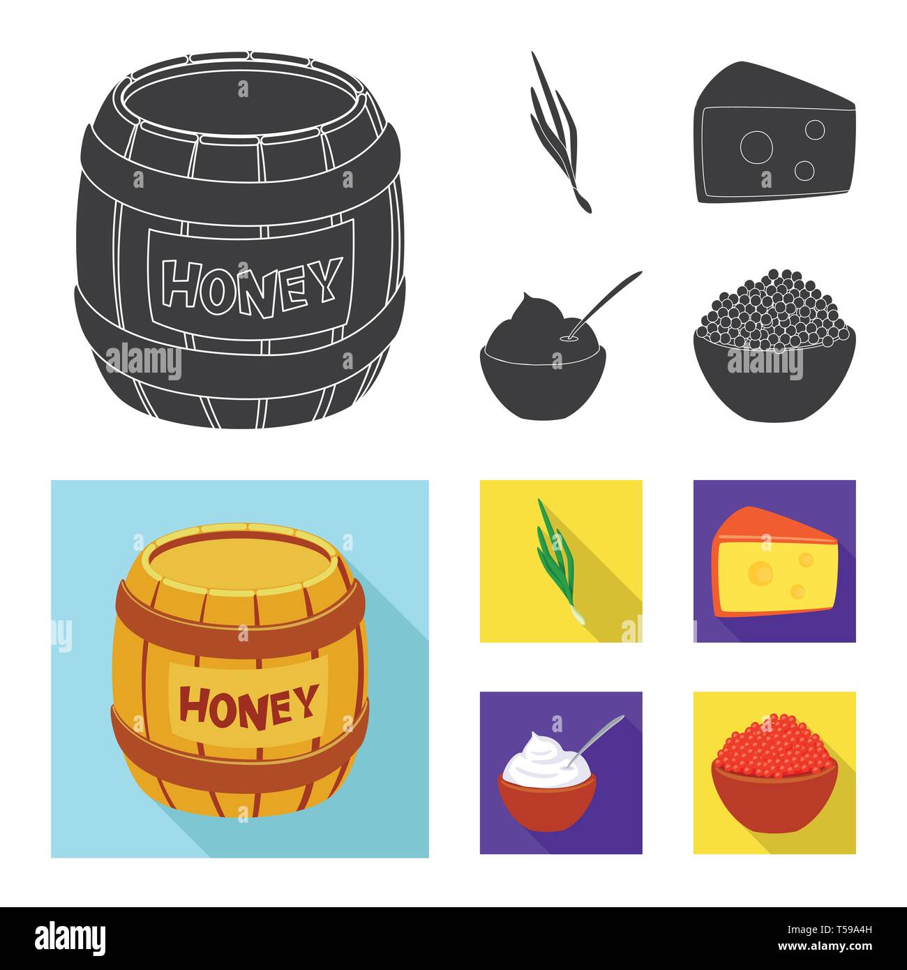 Vector illustration of taste and product icon. Set of taste and cooking ...