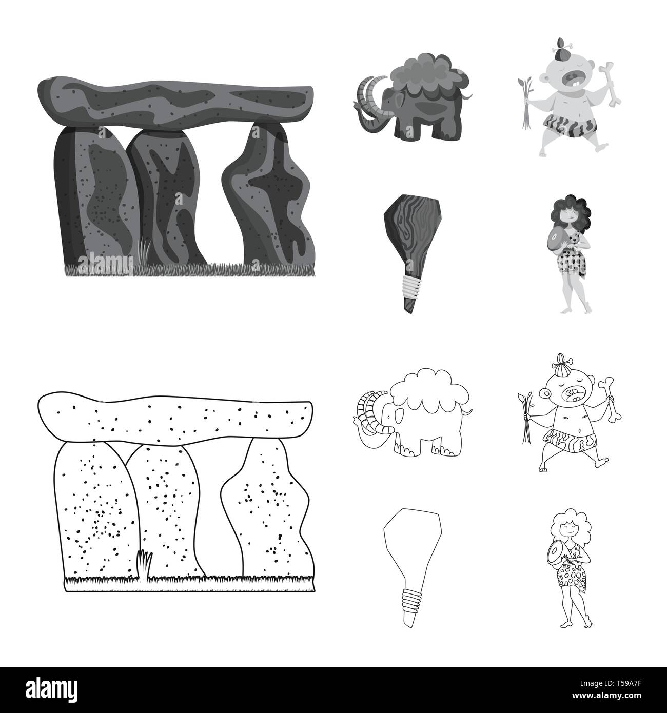stone,mammoth,kid,cudgel,woman,monolith,animal,prehistoric,weapon ...