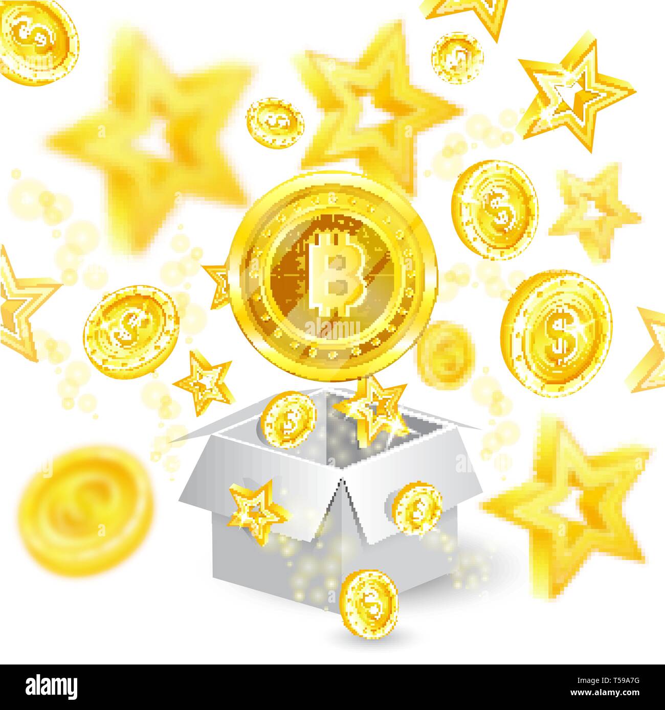 Gold coin glow Stock Vector Images - Alamy