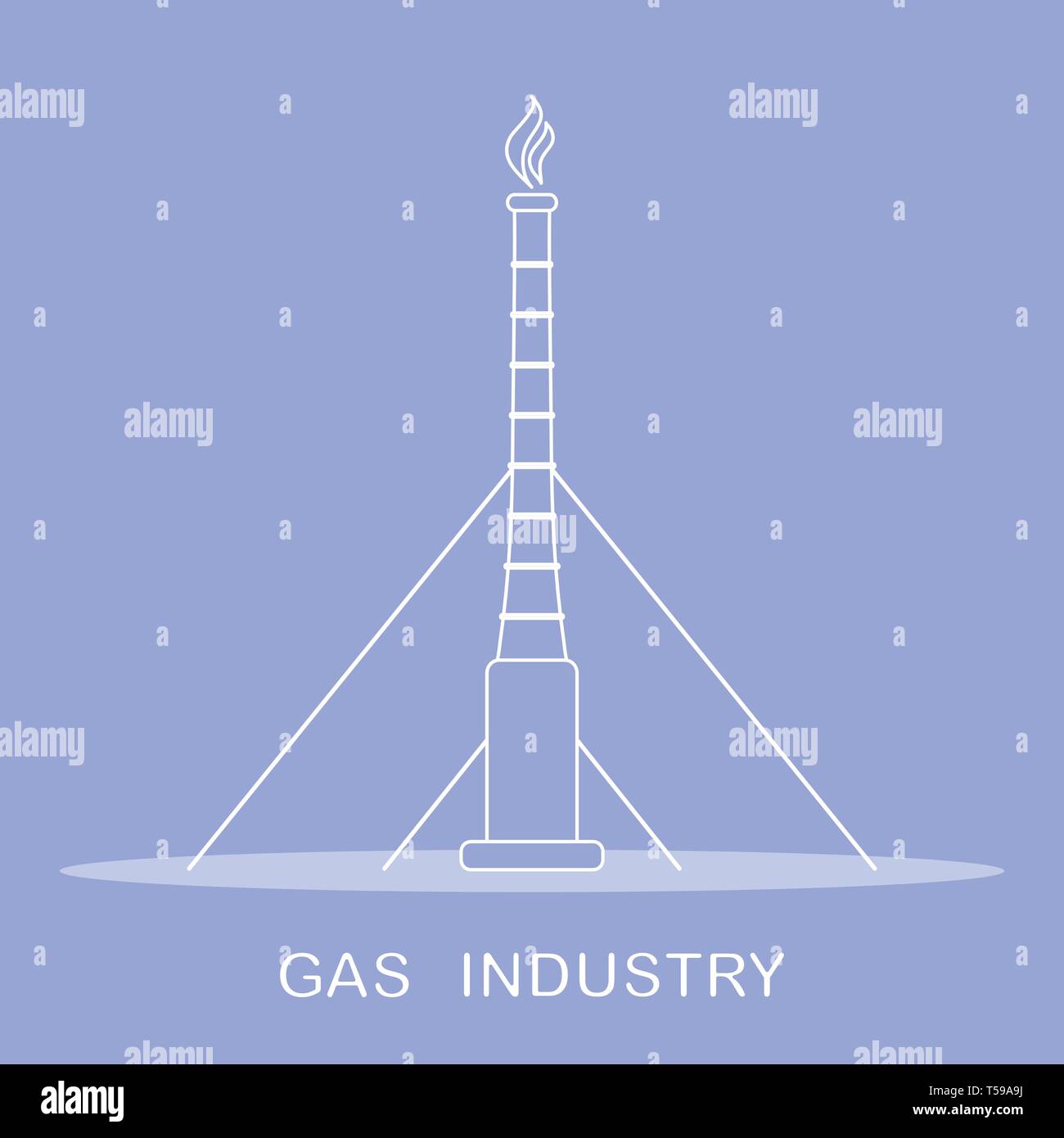 Vector illustration with equipment for gas production. Gas industry ...