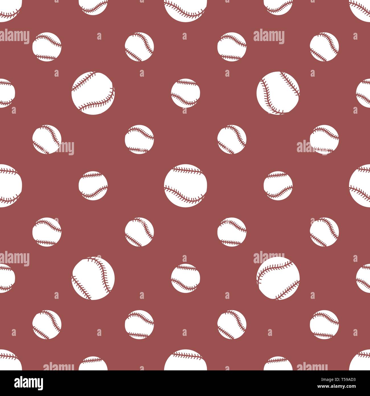 Vector seamless pattern with baseball balls. Sports background. Design ...