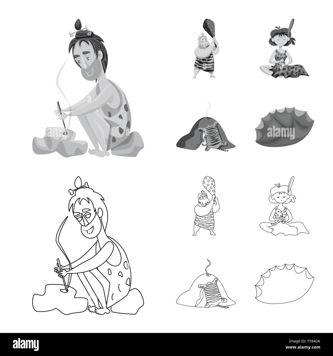 Caveman house Stock Vector Images - Alamy