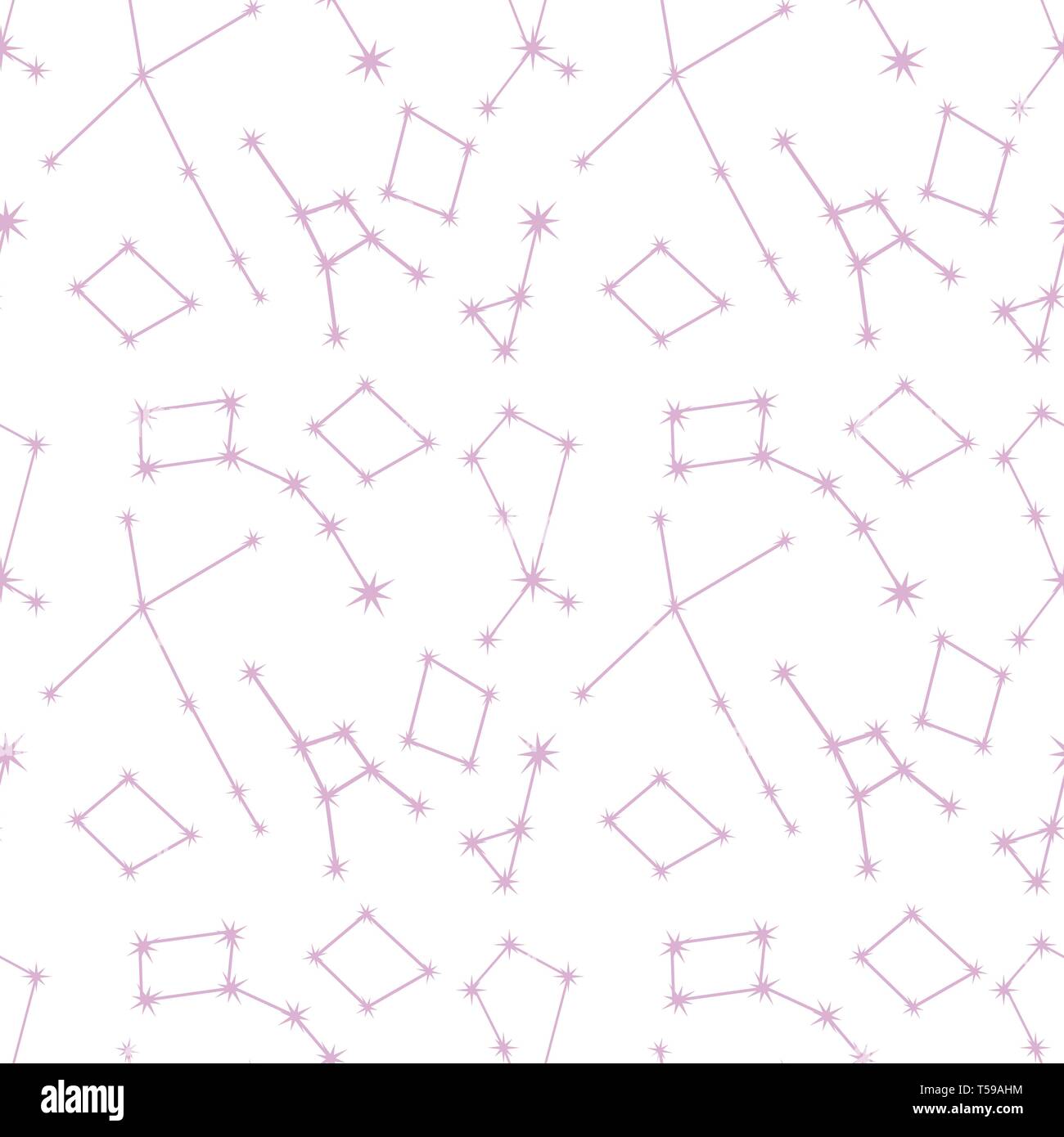 Seamless vector pattern with constellations. Space exploration ...