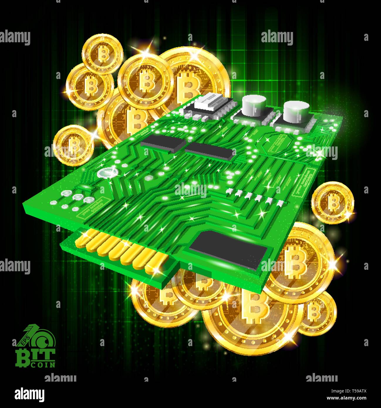 Finance digital green connect Stock Vector Images - Alamy