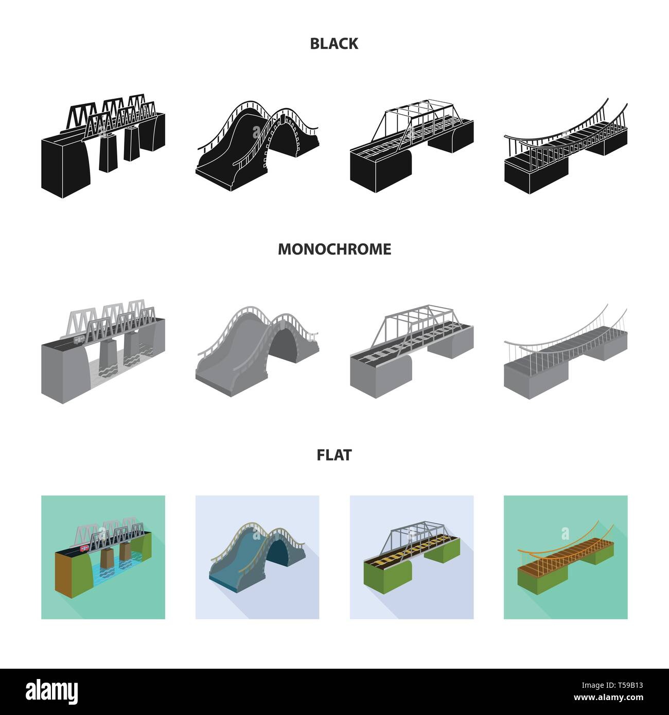 bridge,modern,pedestrian,sea,mounted,railway,assembled,hanging,railroad ...