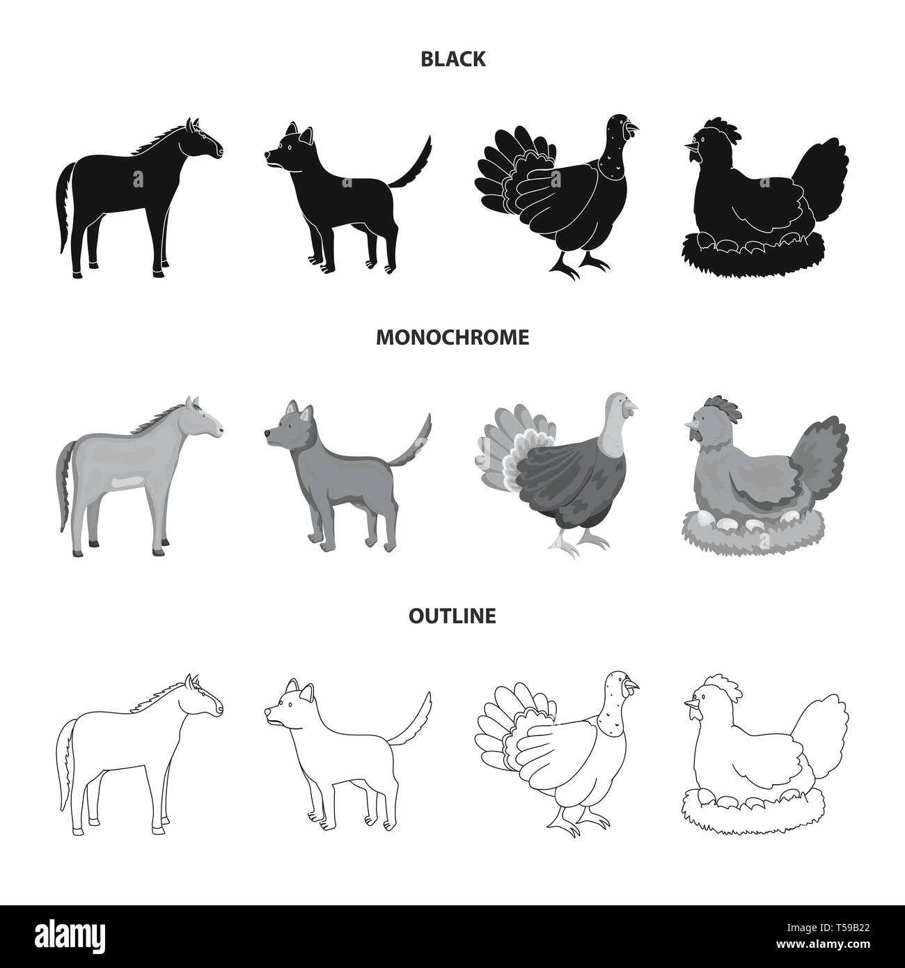 Vector illustration of breeding and kitchen logo. Collection of ...