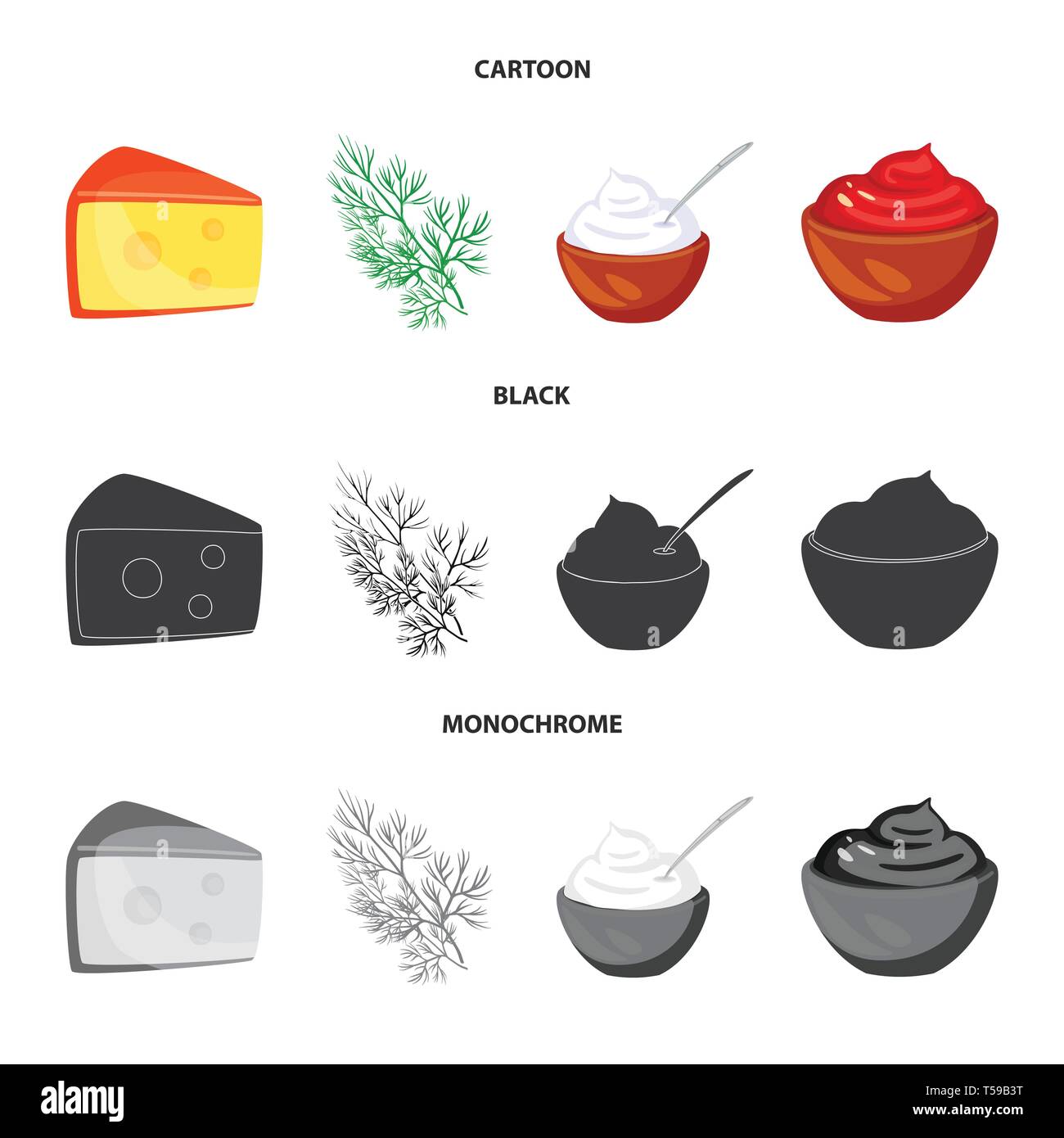 Vector design of taste and product symbol. Collection of taste and ...