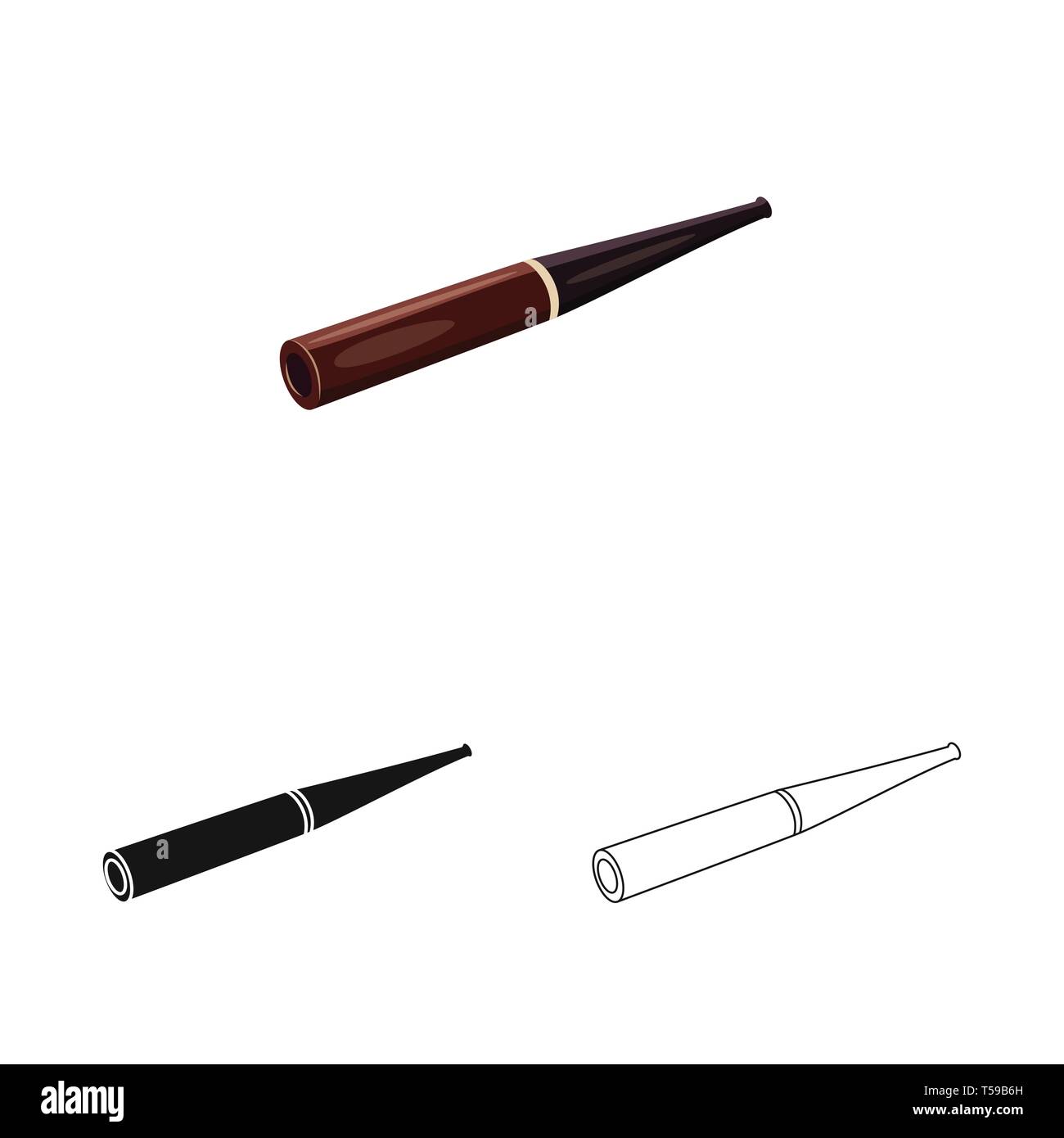 Vector design of cigar and mouthpiece icon. Collection of cigar and ...