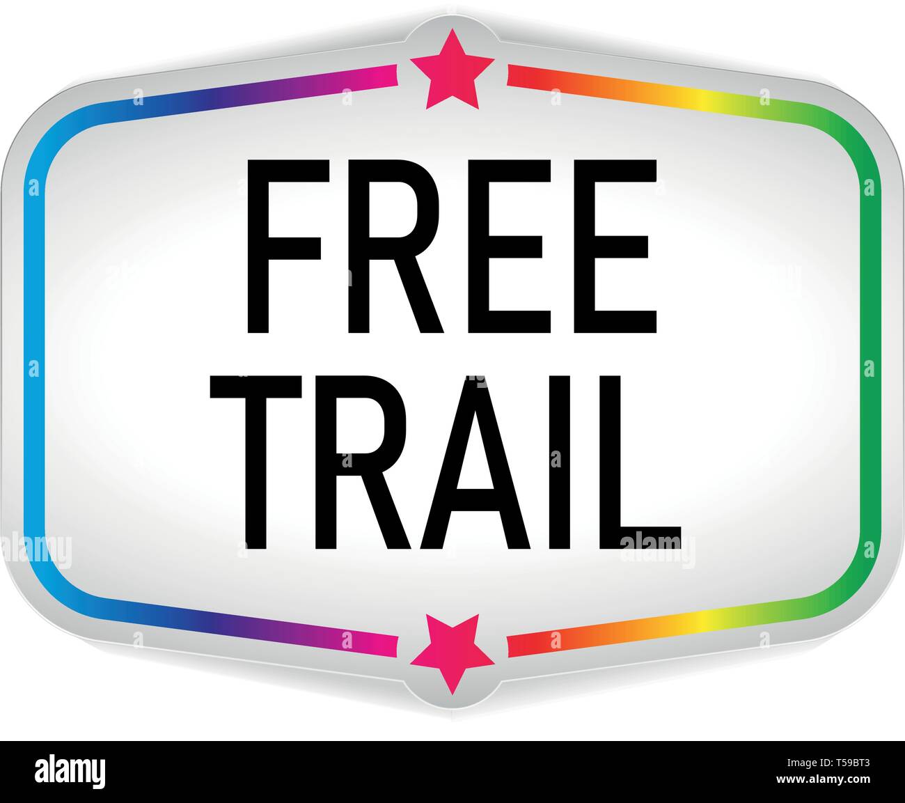 free trail paper label badge vector web illustration Stock Vector Image ...