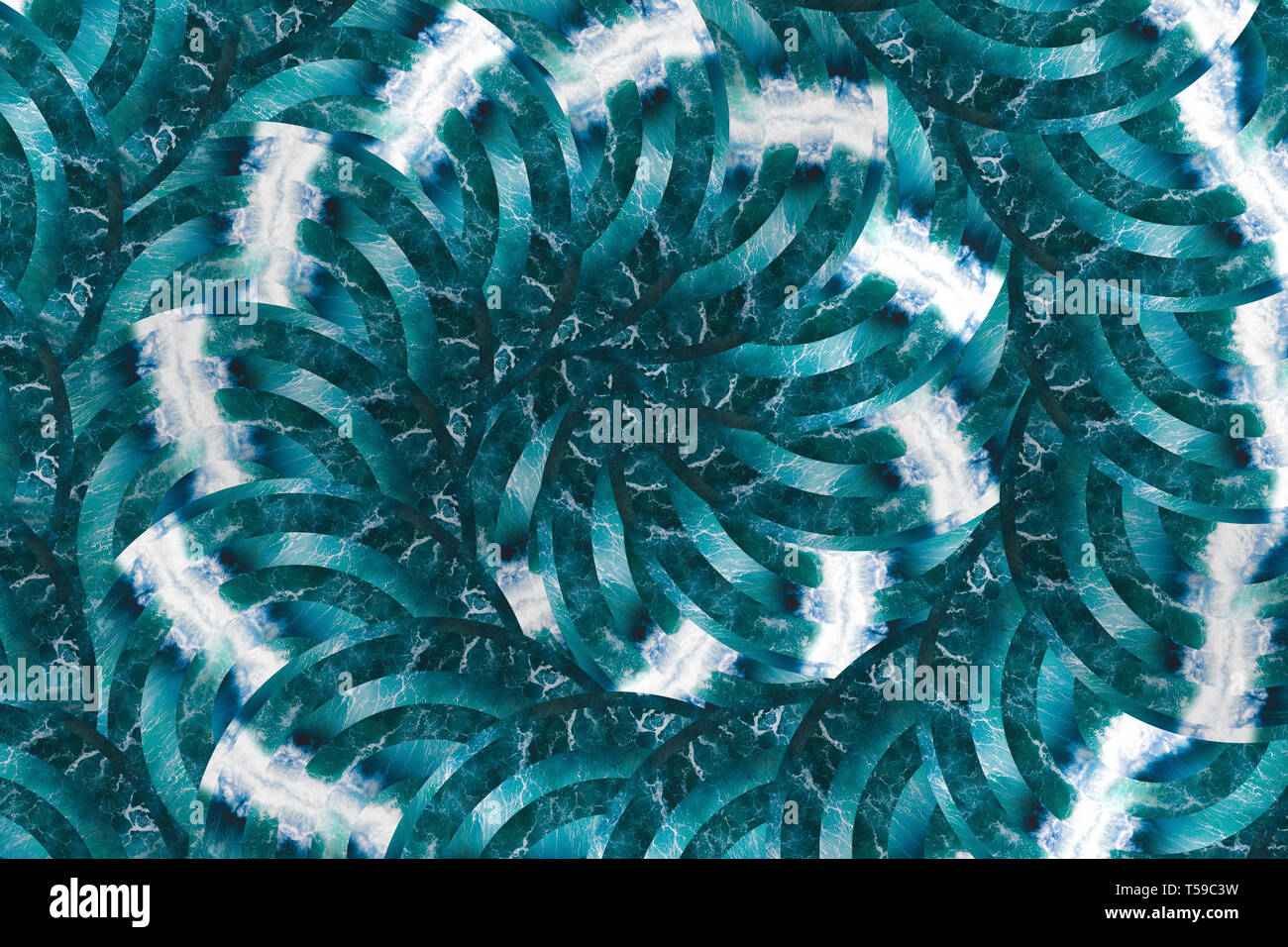 Ocean sea waves circle diplacement. Spiral pattern. Geometric hipster ...