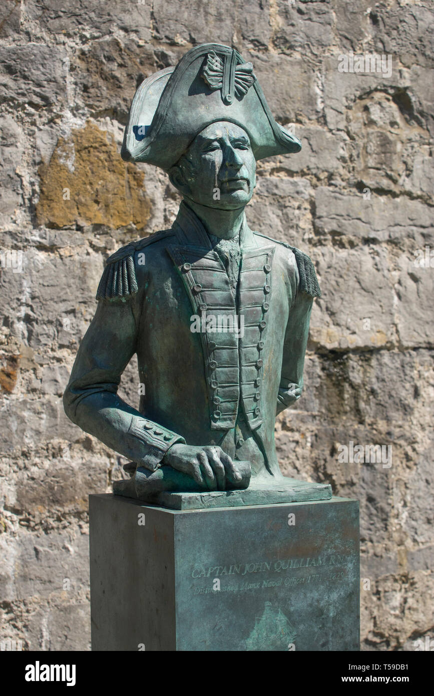 The bust of Captain John Quilliam (1771-1829) in the grounds of Castle ...