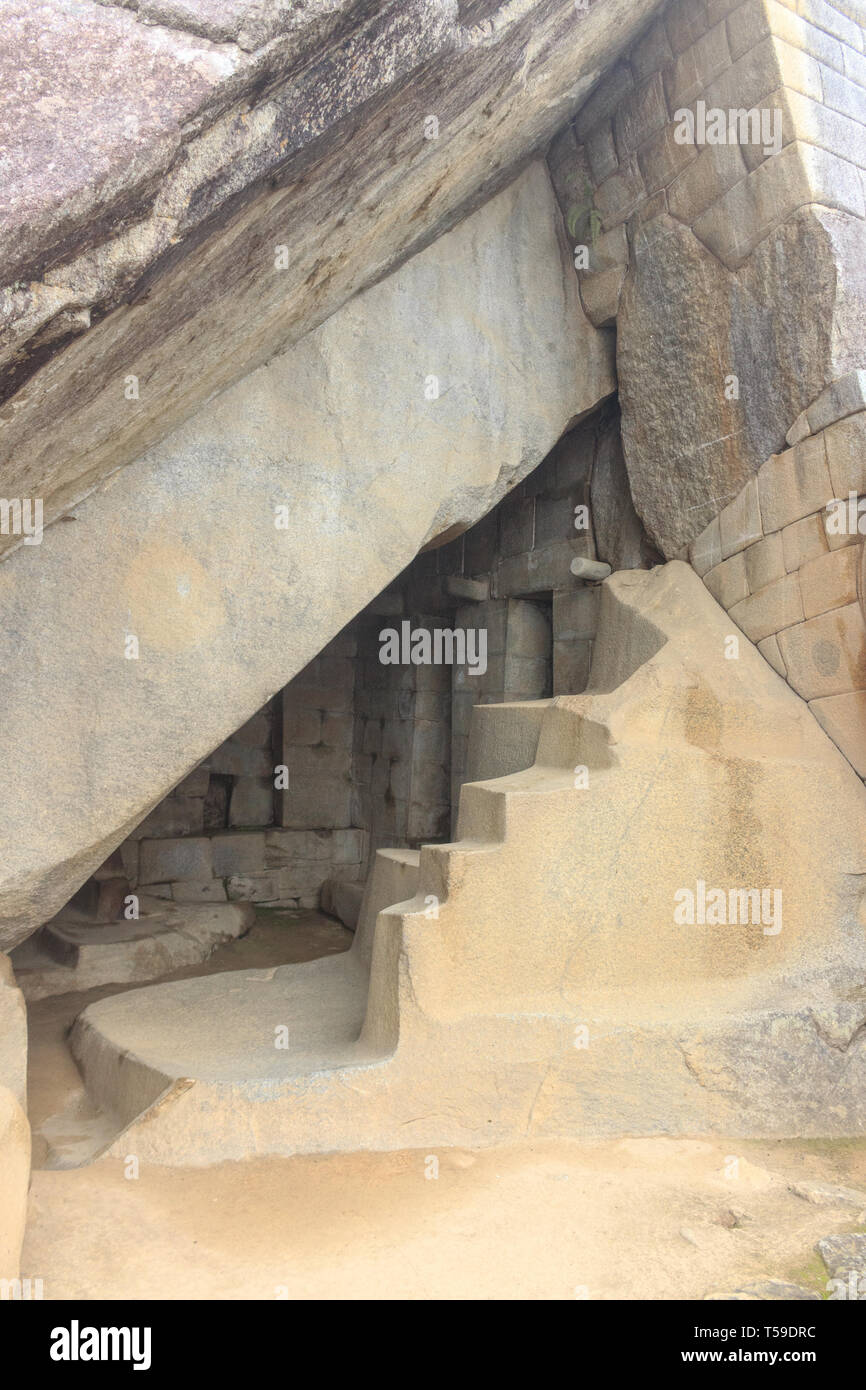 close up on structure of machu picchu ruins, peru Stock Photo - Alamy