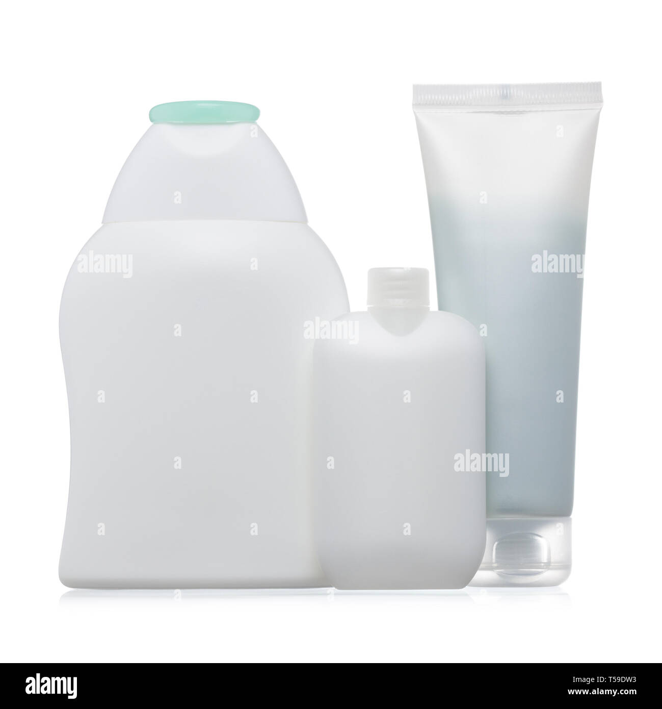 Blank plastic package with hygiene products isolated on white Stock ...