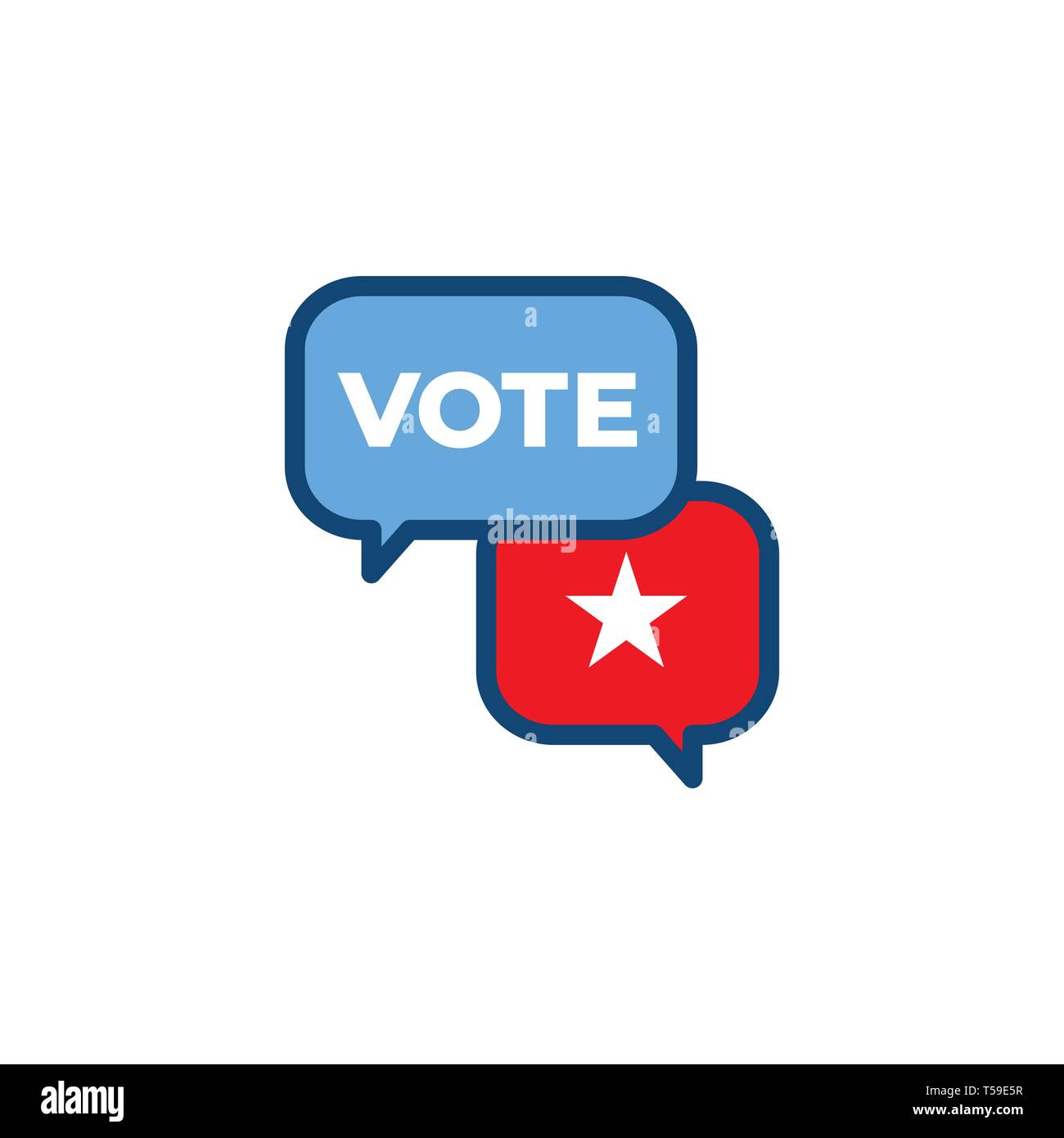 Voting 2020 Icon w Vote, Government, and Patriotic Symbolism and Colors ...