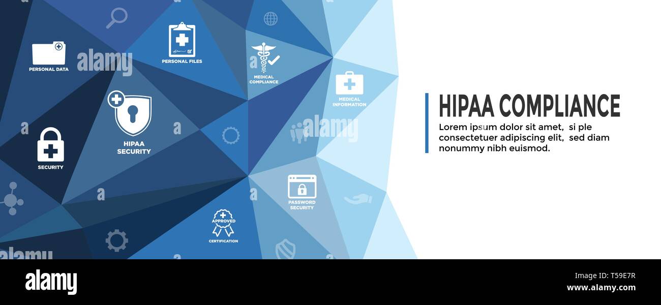 HIPAA Compliance Web Banner Header with Medical Icon Set and text Stock ...