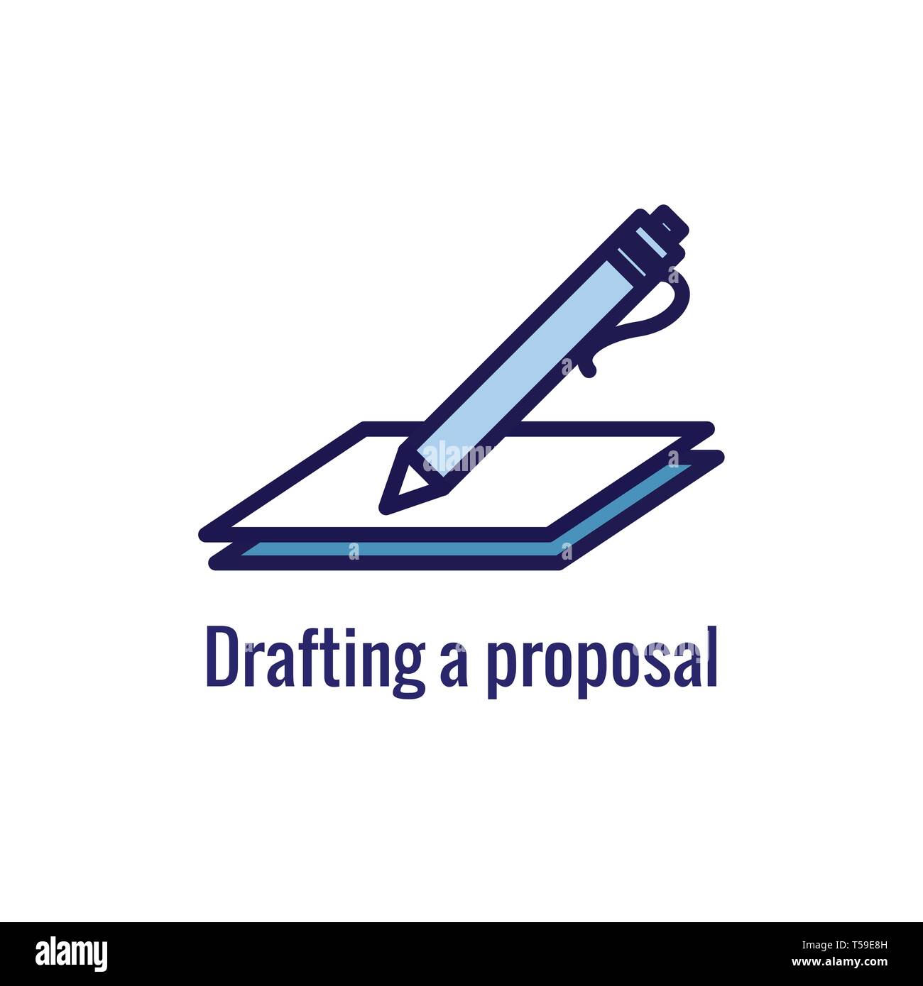 New Business Process Icon | Proposal Draft phase Stock Vector Image ...