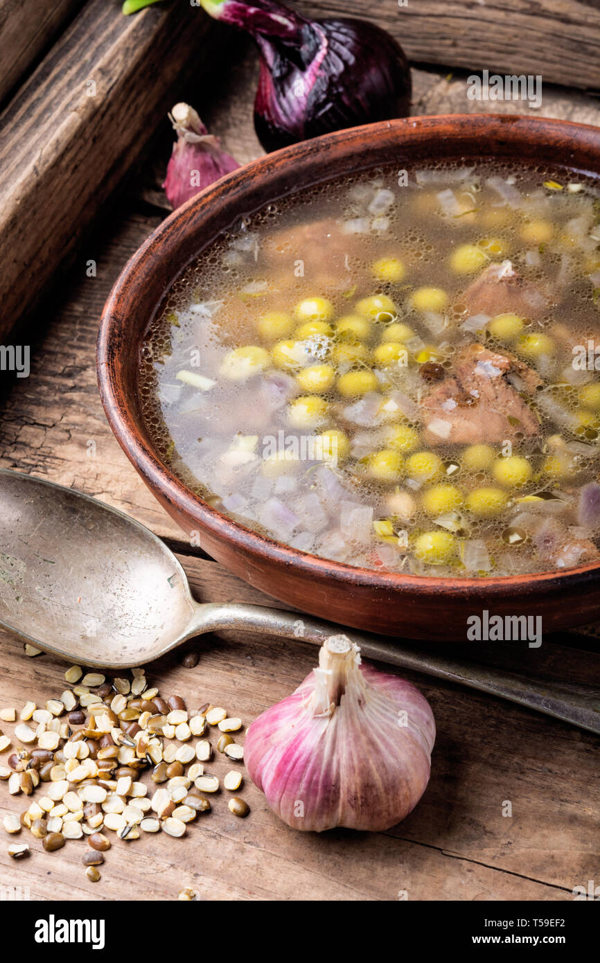 Peruvian Chicken Soup With Cilantro And Quinoa.Aguadito de Pollo Stock ...