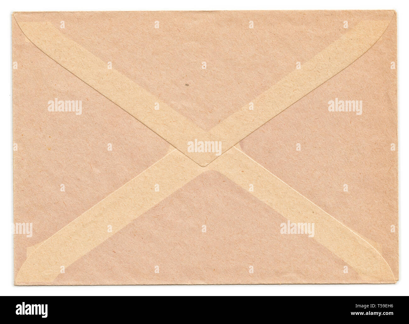 Rear side of vintage envelope isolated on white Stock Photo - Alamy