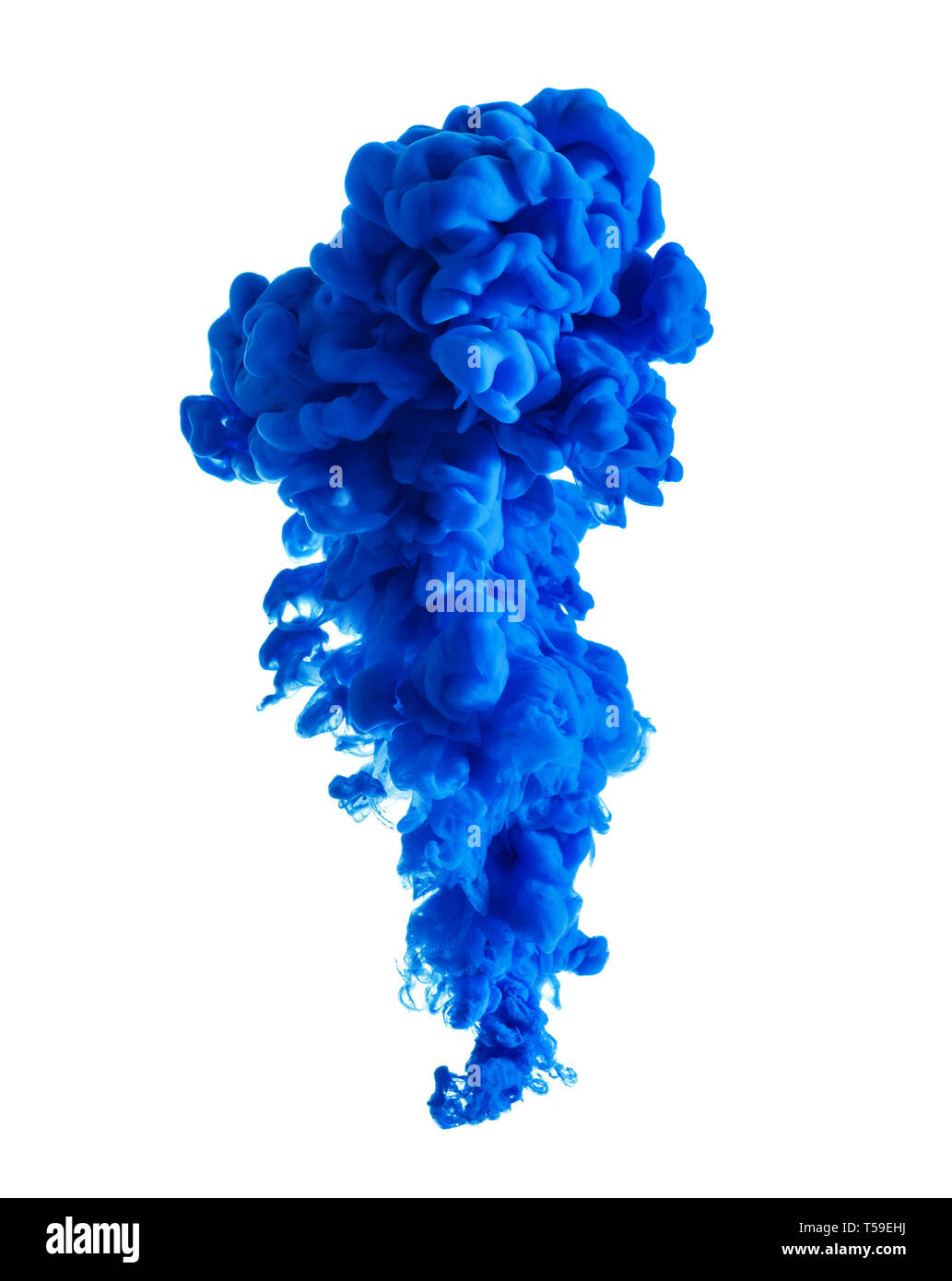 Blue liquid ink in the water, isolated on white background Stock Photo ...