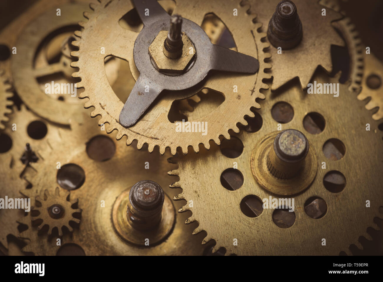 Gears and cogs macro close up Stock Photo - Alamy