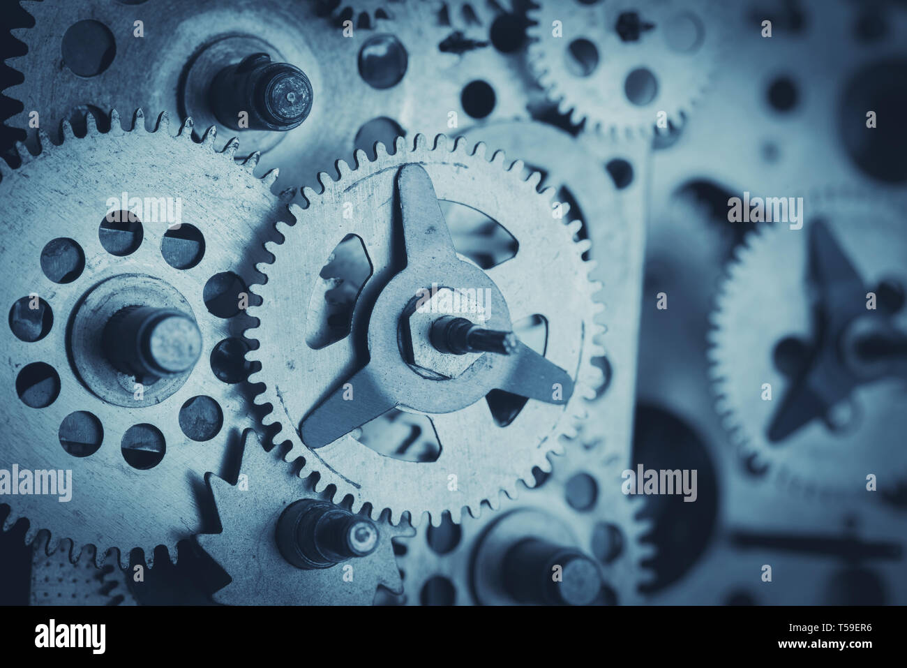Gears cogs macro blue hi-res stock photography and images - Alamy
