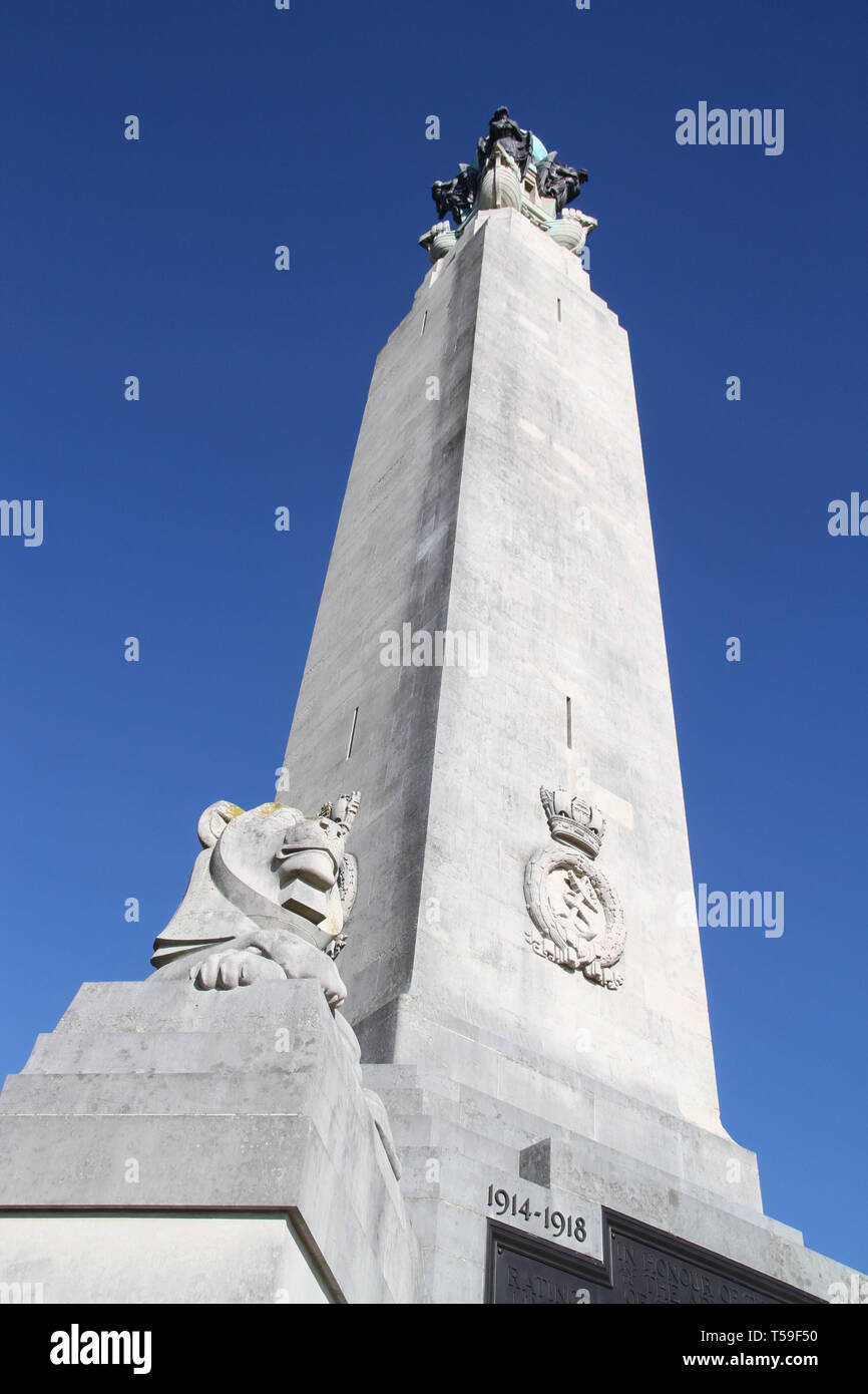 Naval War Memorial on Plymouth Hoe Stock Photo - Alamy
