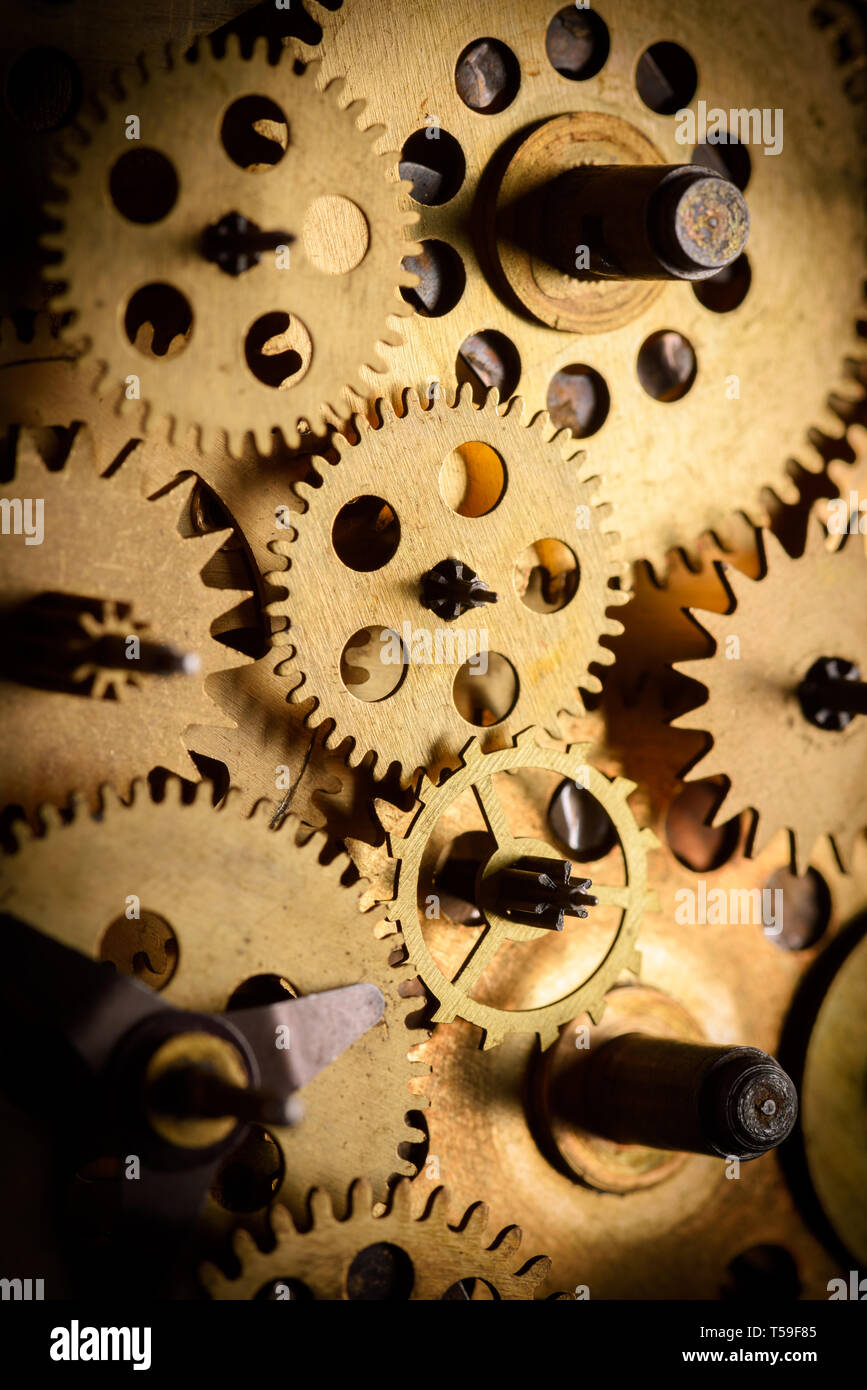 Cog gear wheels from clock hi-res stock photography and images - Alamy