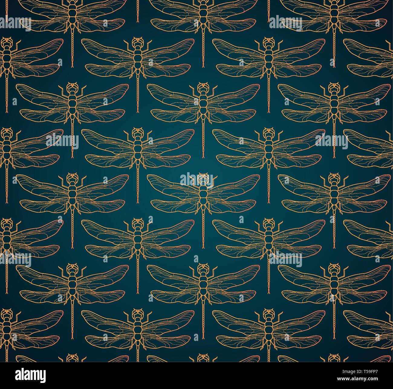 Dragonfly pattern seamless vector illustration. Insect pattern ...