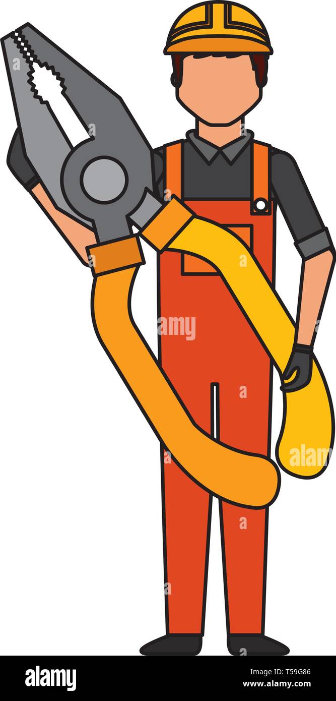 worker man with pliers Stock Vector Image & Art - Alamy