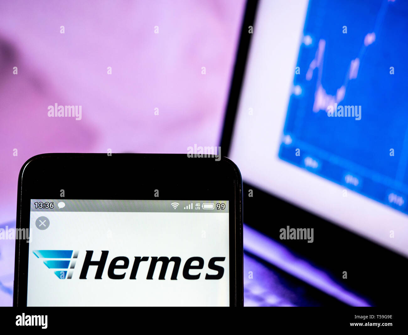In this photo illustration a Hermes Logistik Gruppe Deutschland GmbH ...