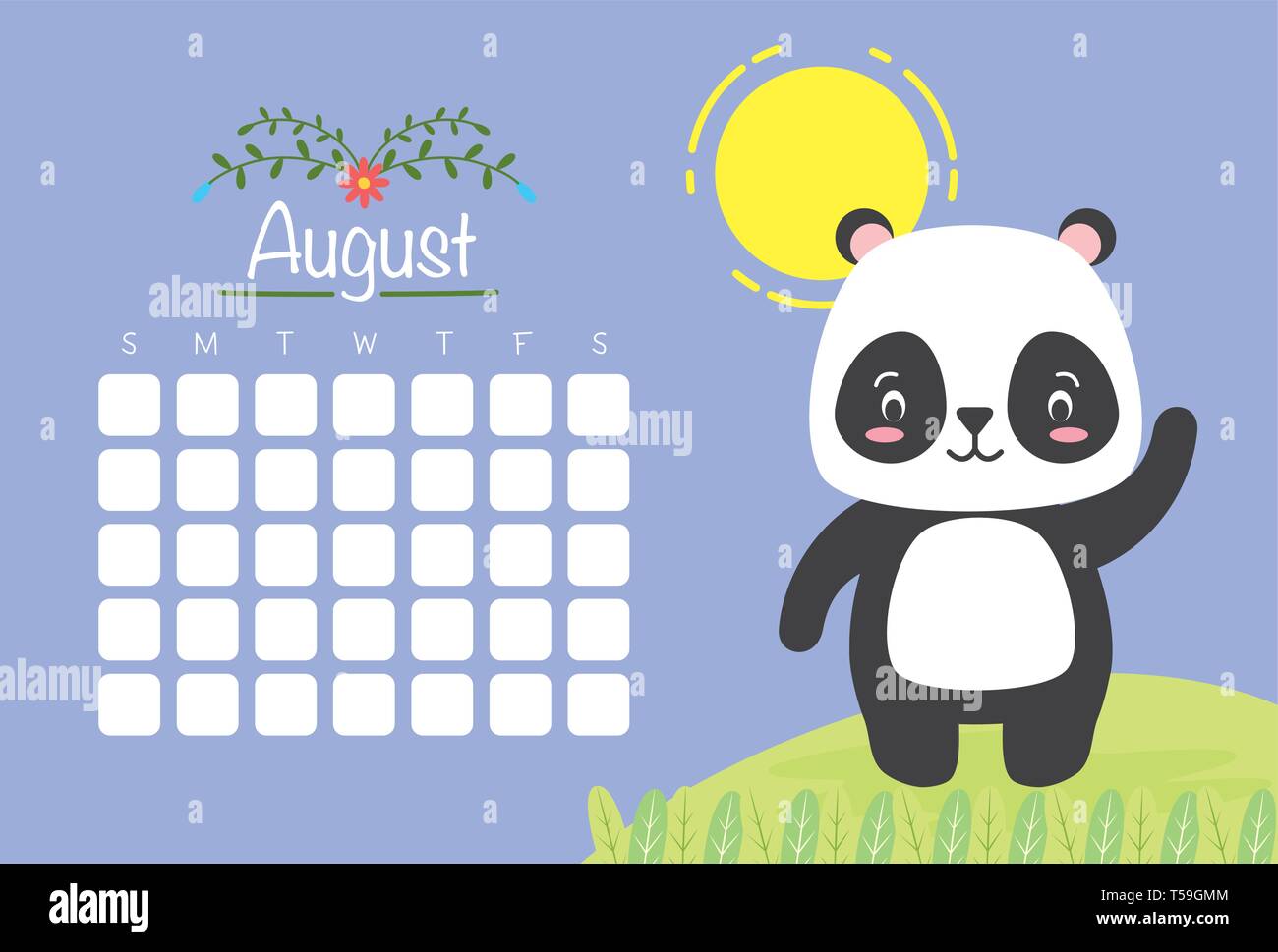 cute animals calendar Stock Vector Image & Art - Alamy
