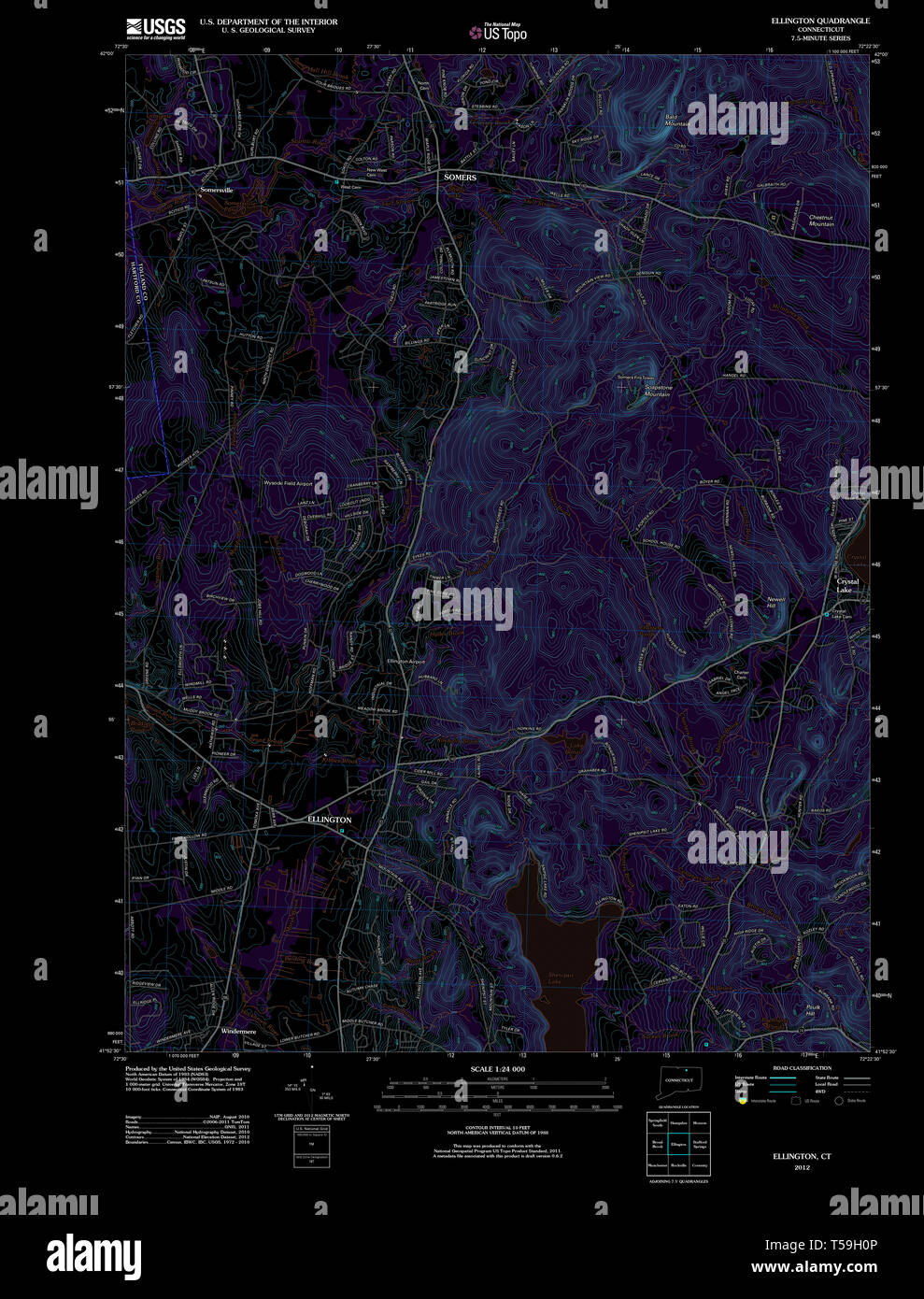 Ellington map hi-res stock photography and images - Alamy