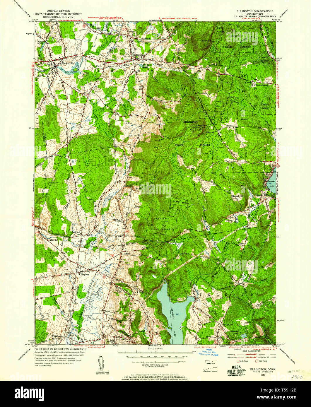 Ellington map hi-res stock photography and images - Alamy