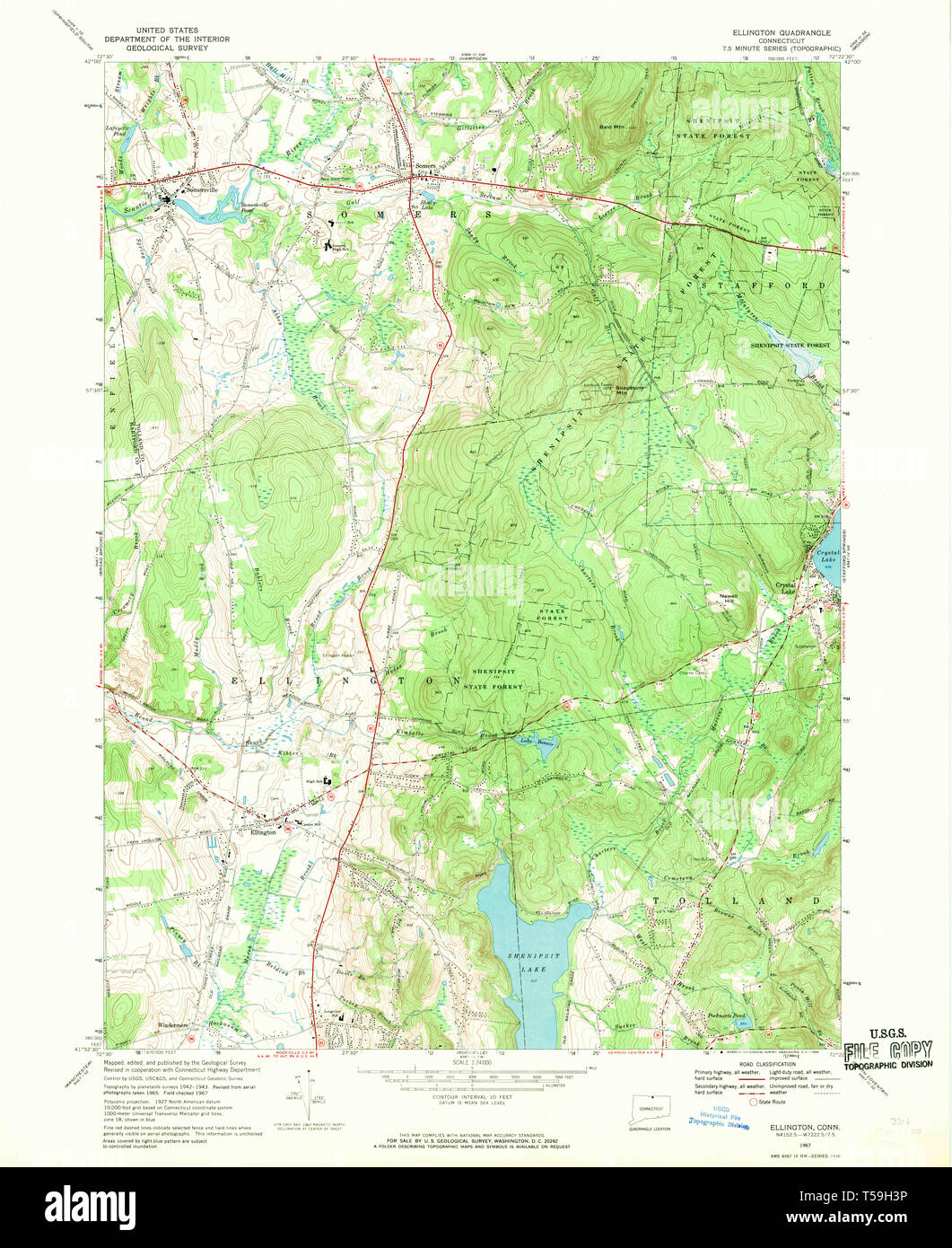 Ellington map hi-res stock photography and images - Alamy