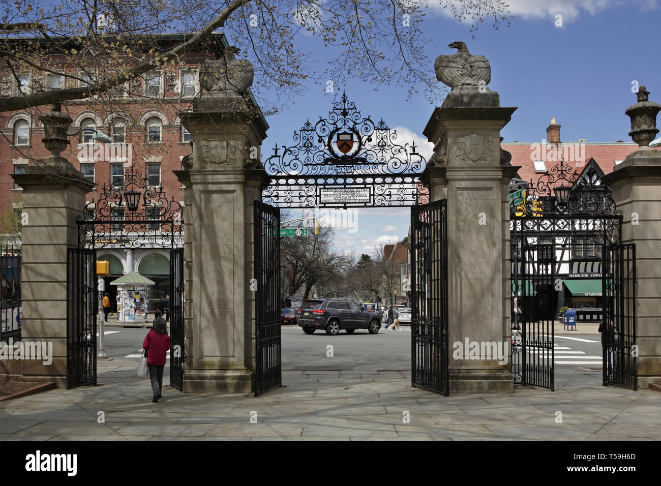 Princeton University Campus. Nassau Hall and FitzRandolph Gates entry ...