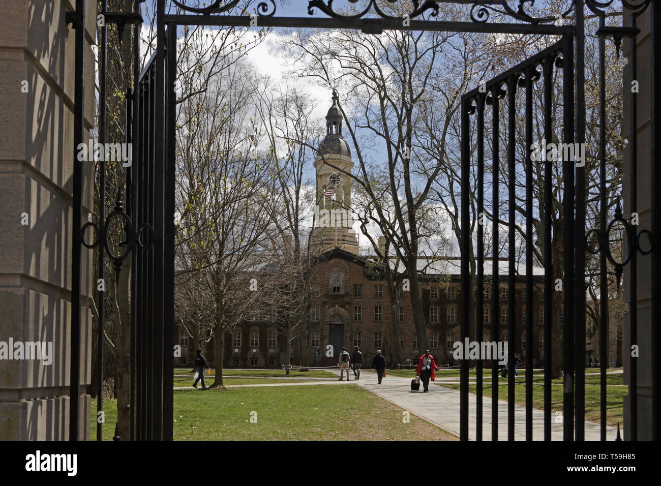 Princeton University Campus. Nassau Hall and FitzRandolph Gates entry ...