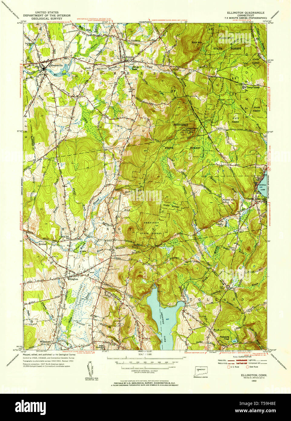 Ellington map hi-res stock photography and images - Alamy