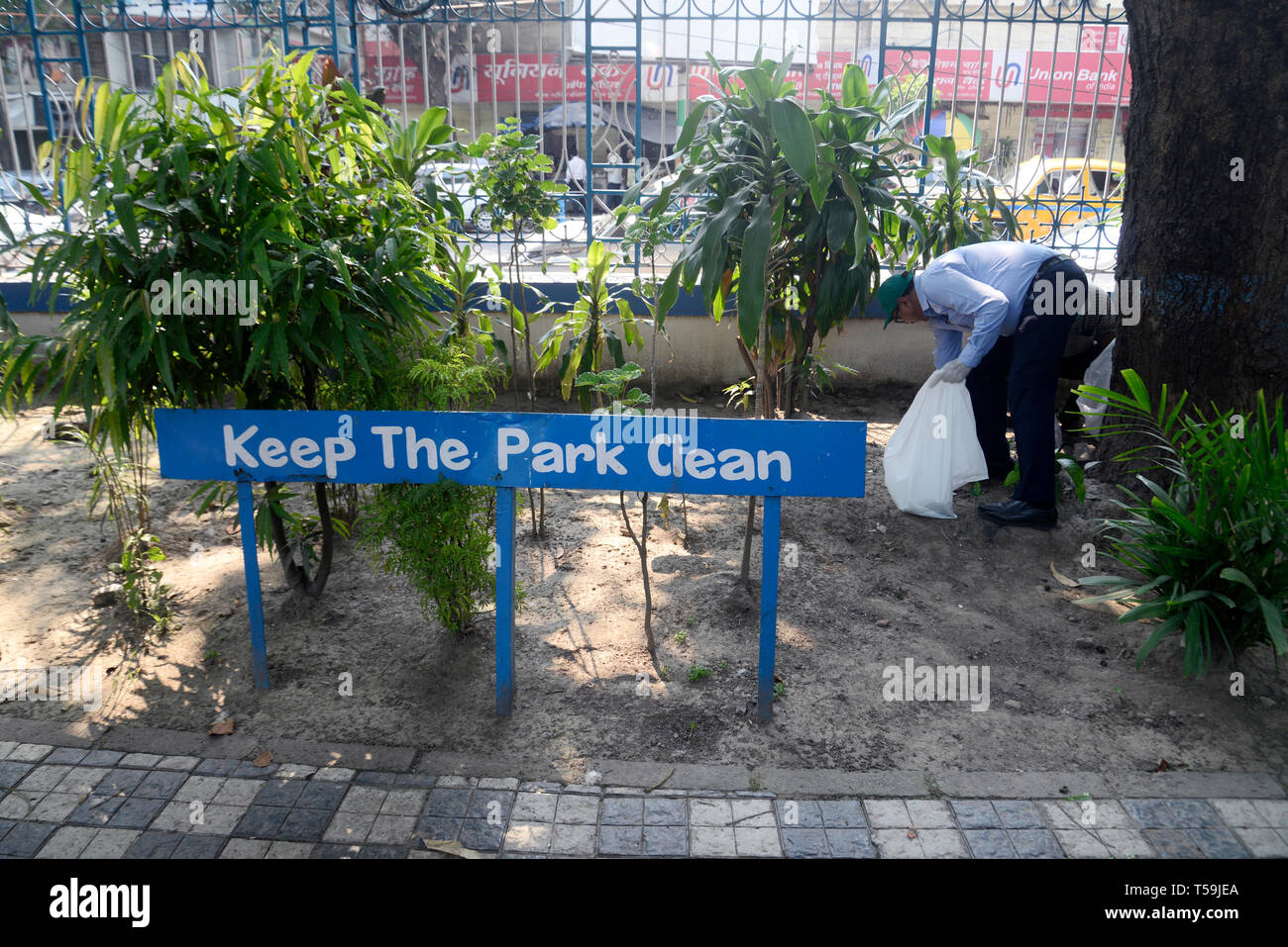 People take part in a cleanse campaign on the occasion of World Environment Day. (Photo by ...