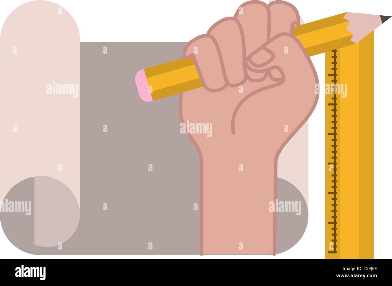 hand with construction plan isolated icon Stock Vector Image & Art - Alamy