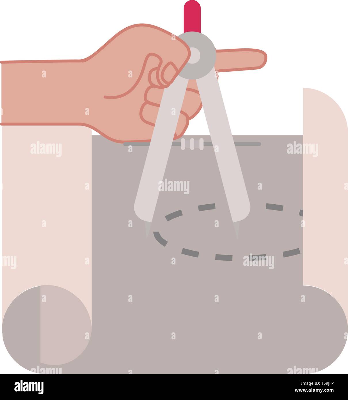 hand with construction plan isolated icon Stock Vector Image & Art - Alamy