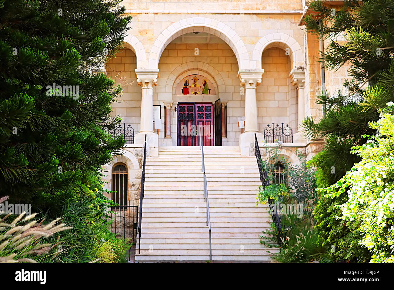Stairs in Latrun Trappist Monastery in Israel Stock Photo - Alamy