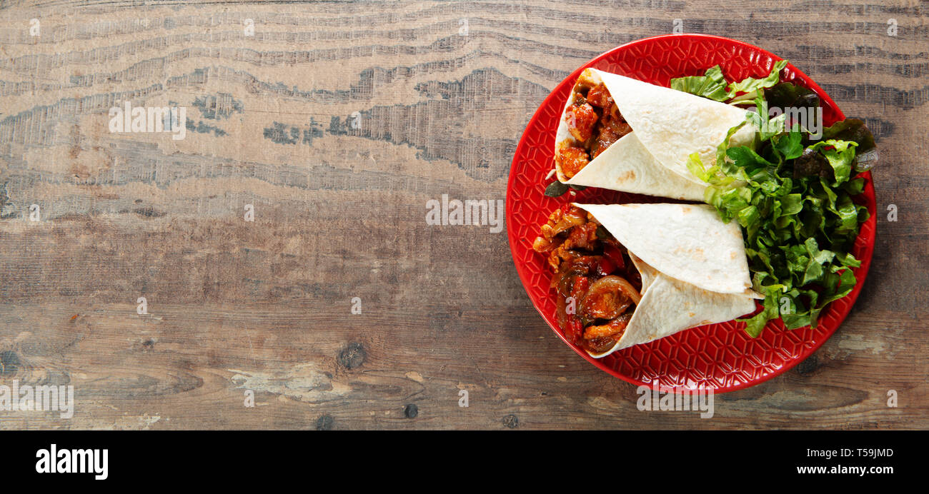 delicious fajitas with chicken , mexican cuisine, tex-mex cuisine with ...
