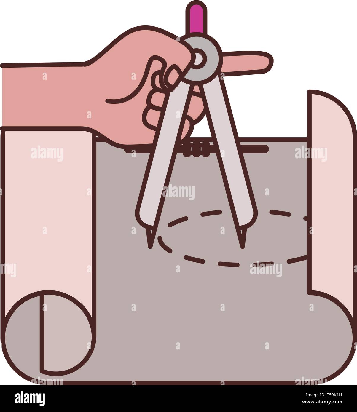 hand with construction plan isolated icon Stock Vector Image & Art - Alamy