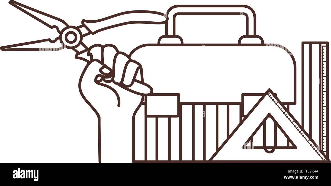 hand with construction tool box icon Stock Vector Image & Art - Alamy