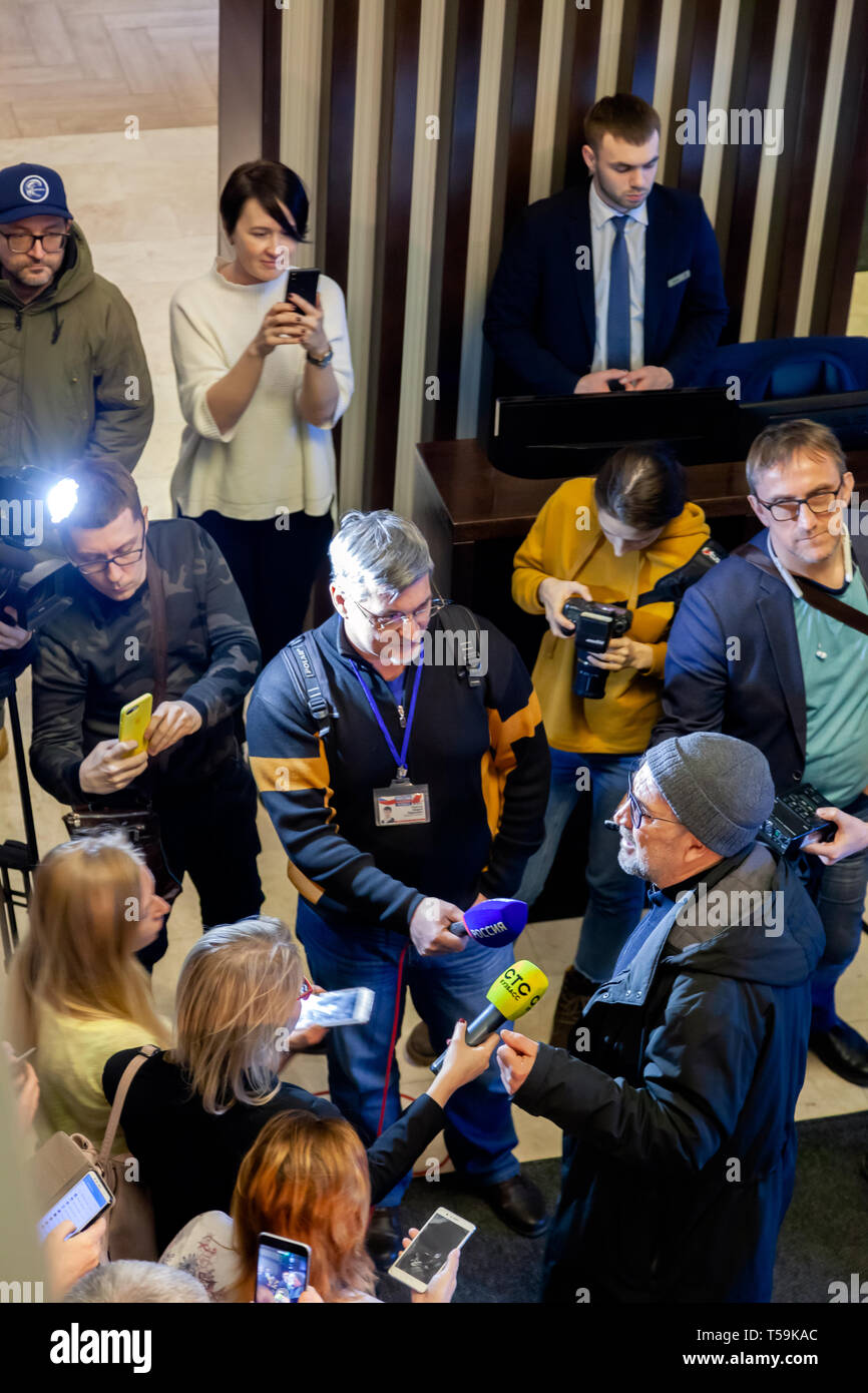 Russia Kemerovo 2019-02-26 Yuri Shevchuk frontman soloist of DDT rock ...