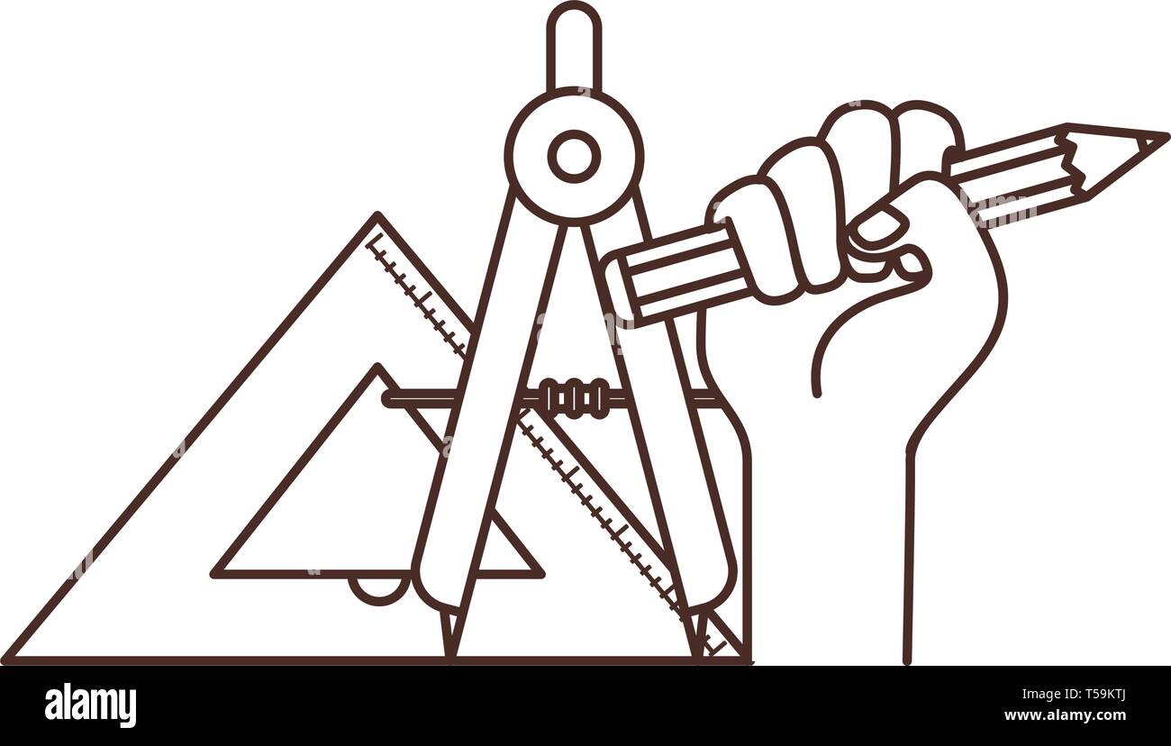 hand with compass isolated icon Stock Vector Image & Art - Alamy